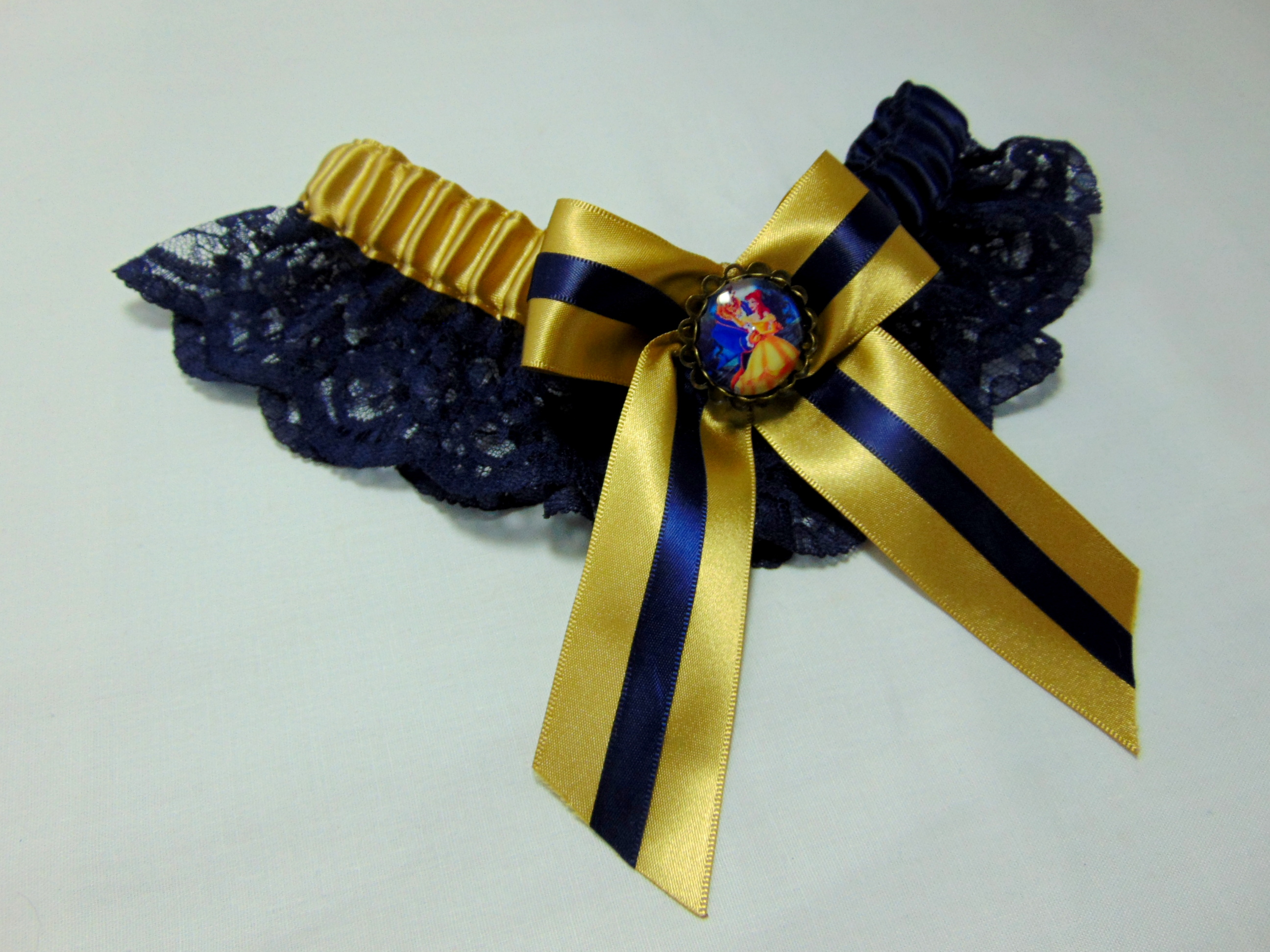 Golden Beauty and the Beast Disney Bridal Wedding Garter Set ...