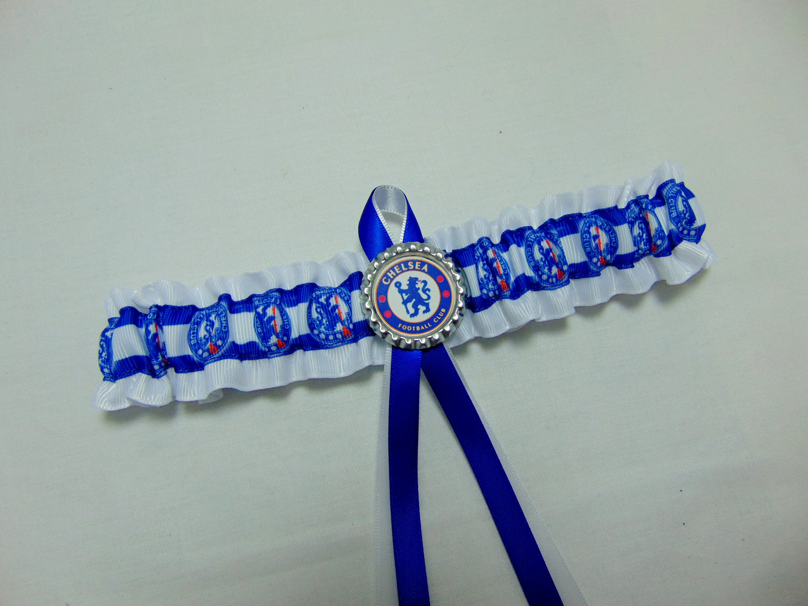 Chelsea football team bridal wedding garter - GracefulGarters