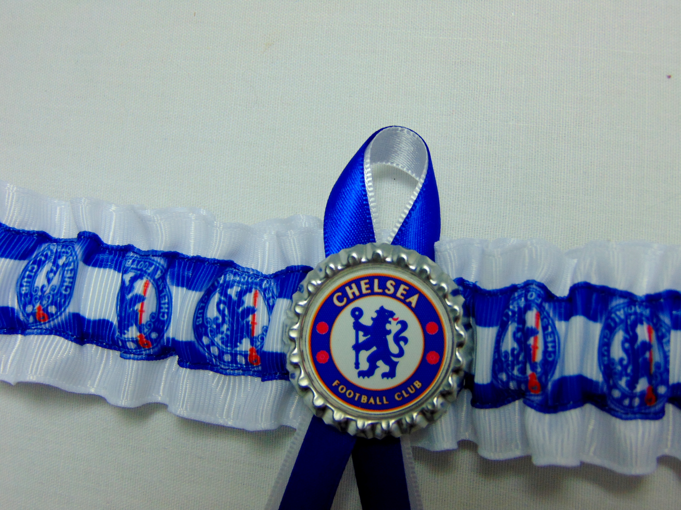 Chelsea football team bridal wedding garter - GracefulGarters