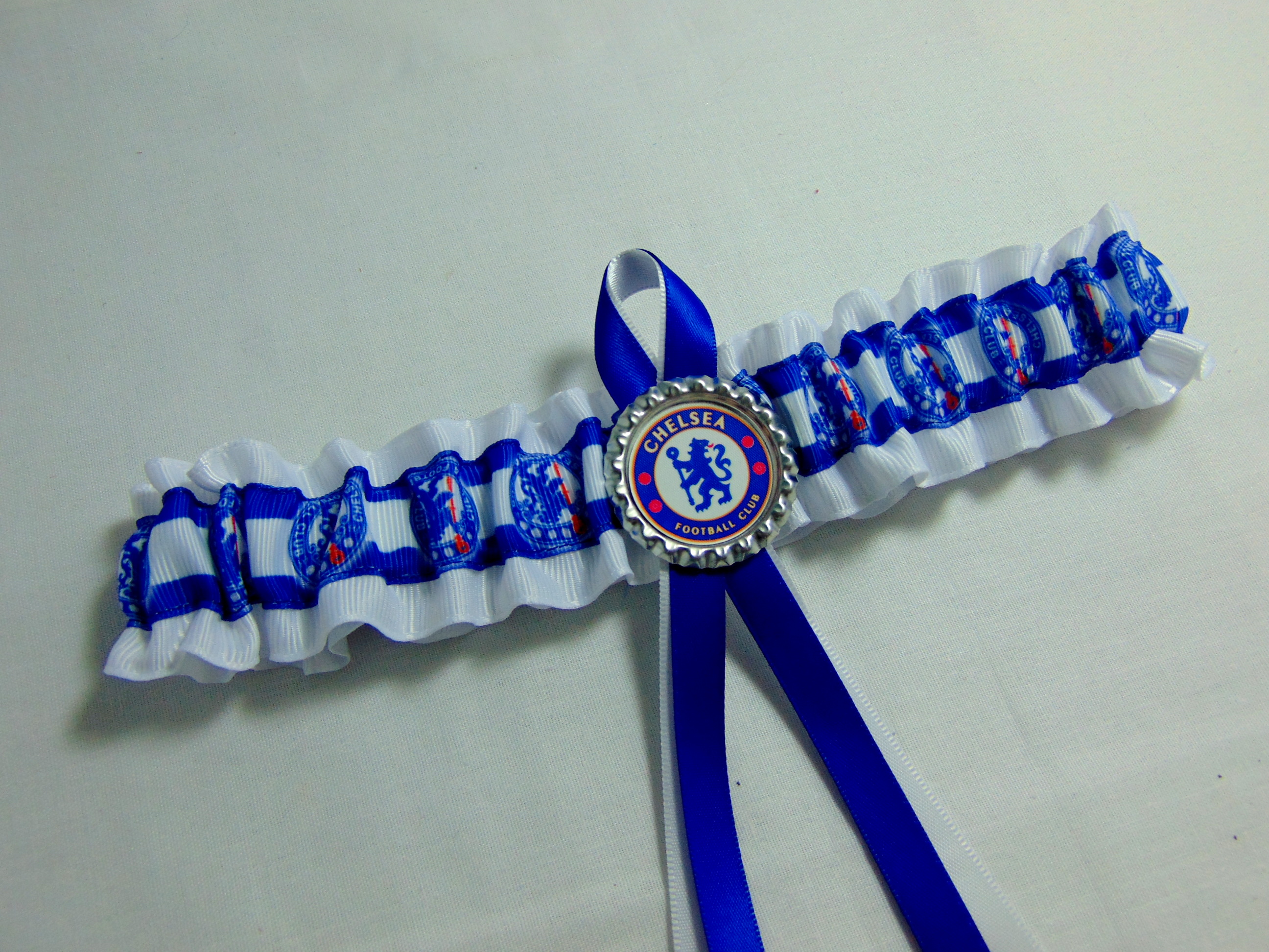 Chelsea football team bridal wedding garter - GracefulGarters