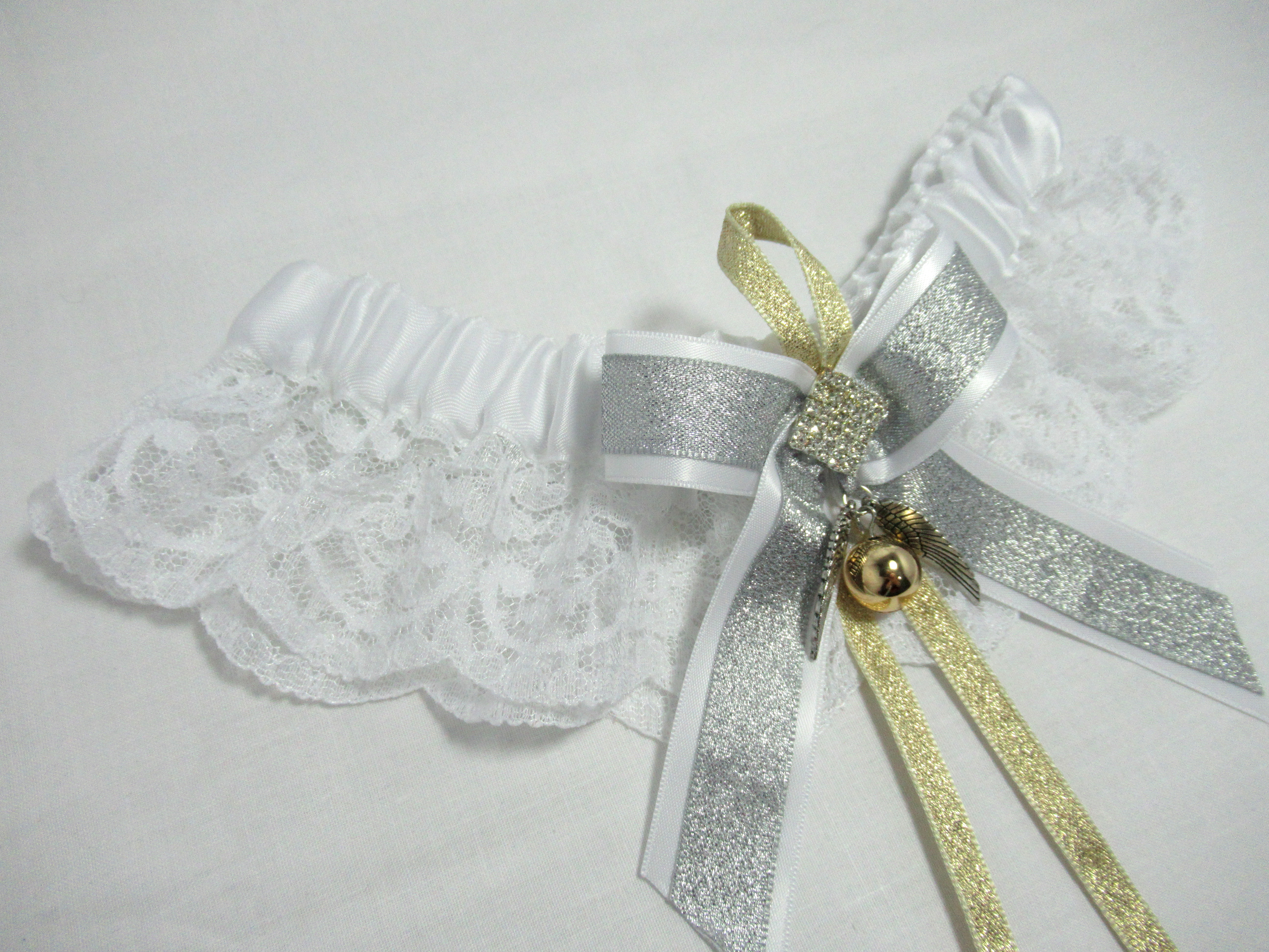 Harry Potter Golden Snitch Quidditch Lace Wedding Garter. - GracefulGarters