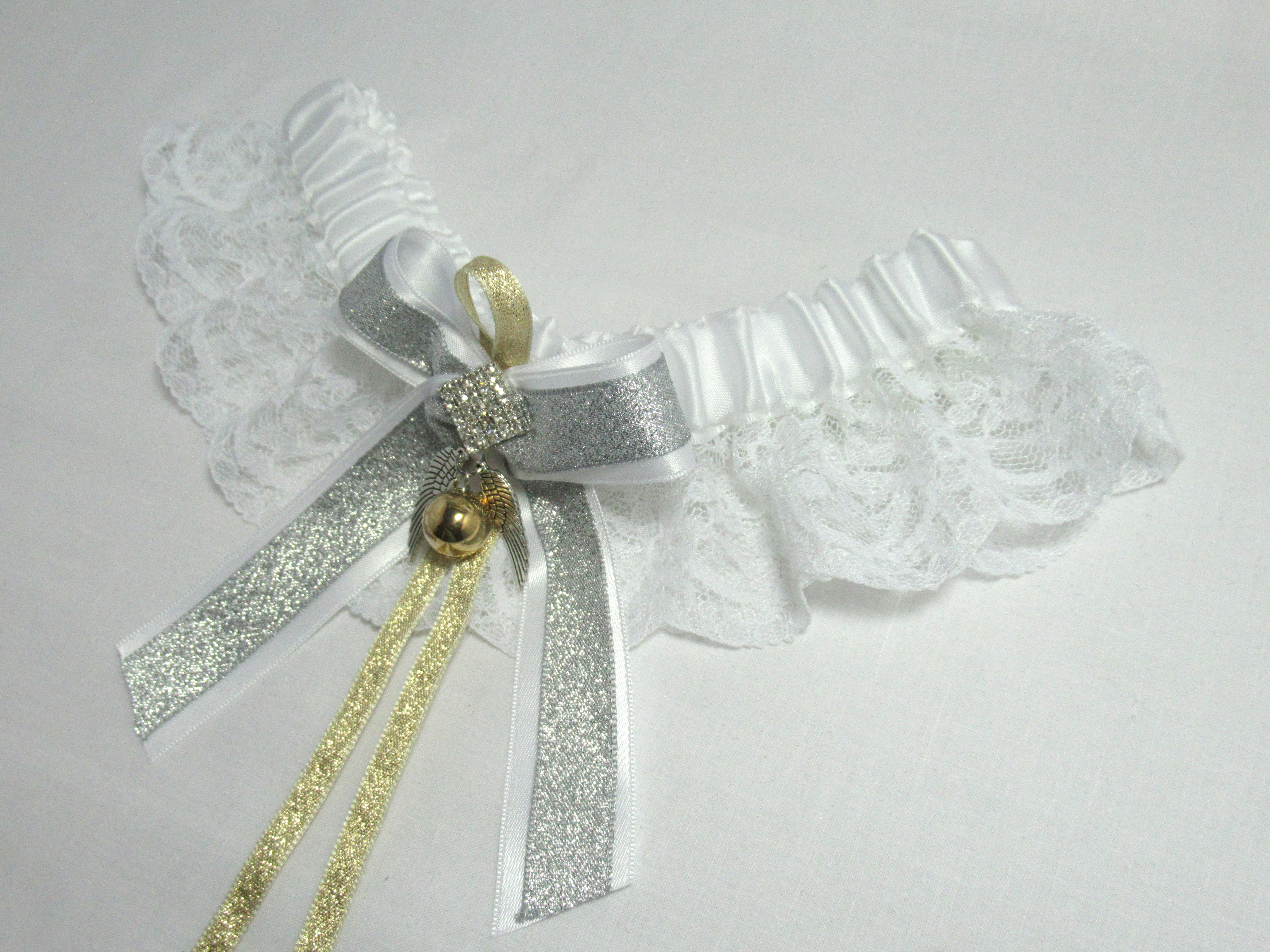 Harry Potter Golden Snitch Quidditch Lace Wedding Garter. - GracefulGarters