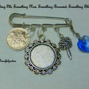 Photo Charm Bridal Pin Something old Something New Borrowed Blue Pin ...
