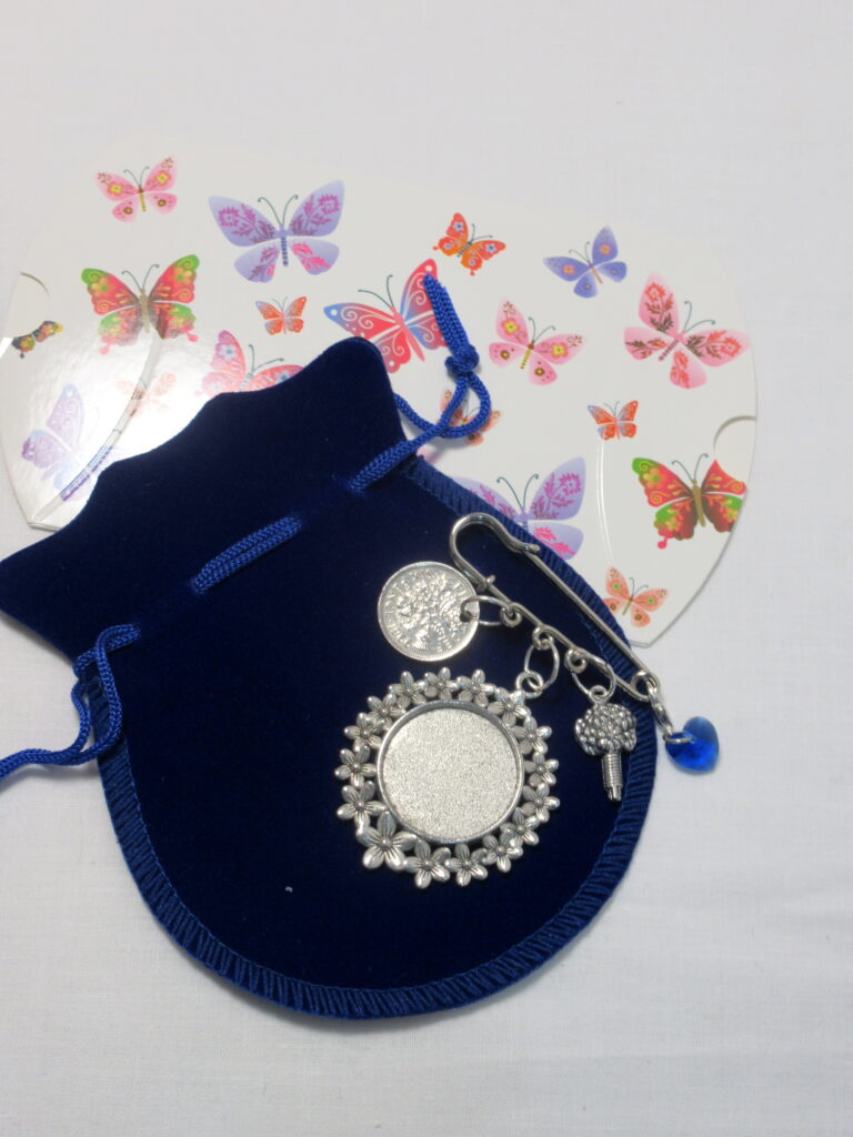 Photo Charm Bridal Pin Something old Something New Borrowed Blue Pin ...