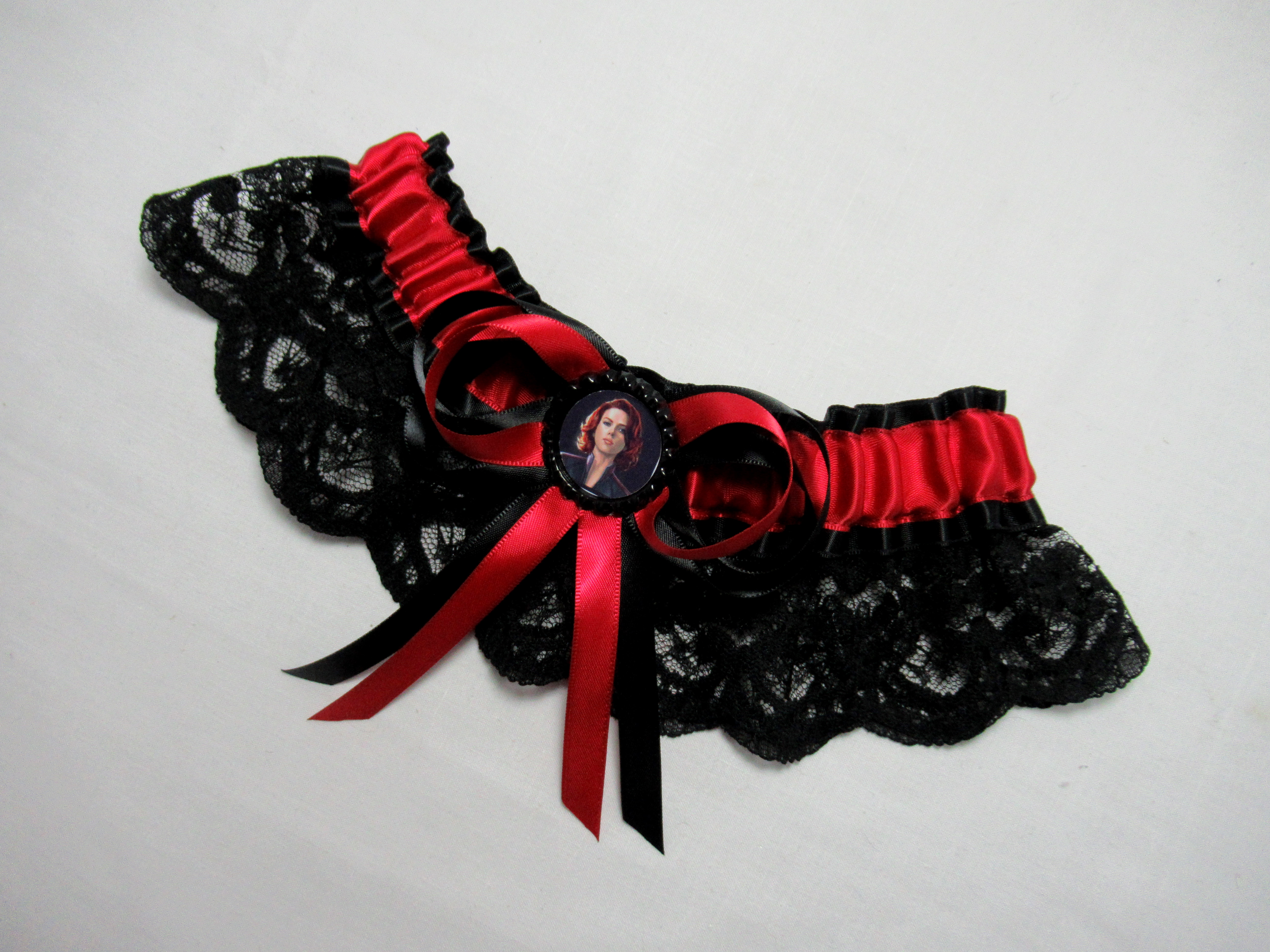 Marvel Black Widow Lace Bridal Wedding Garter Set - GracefulGarters