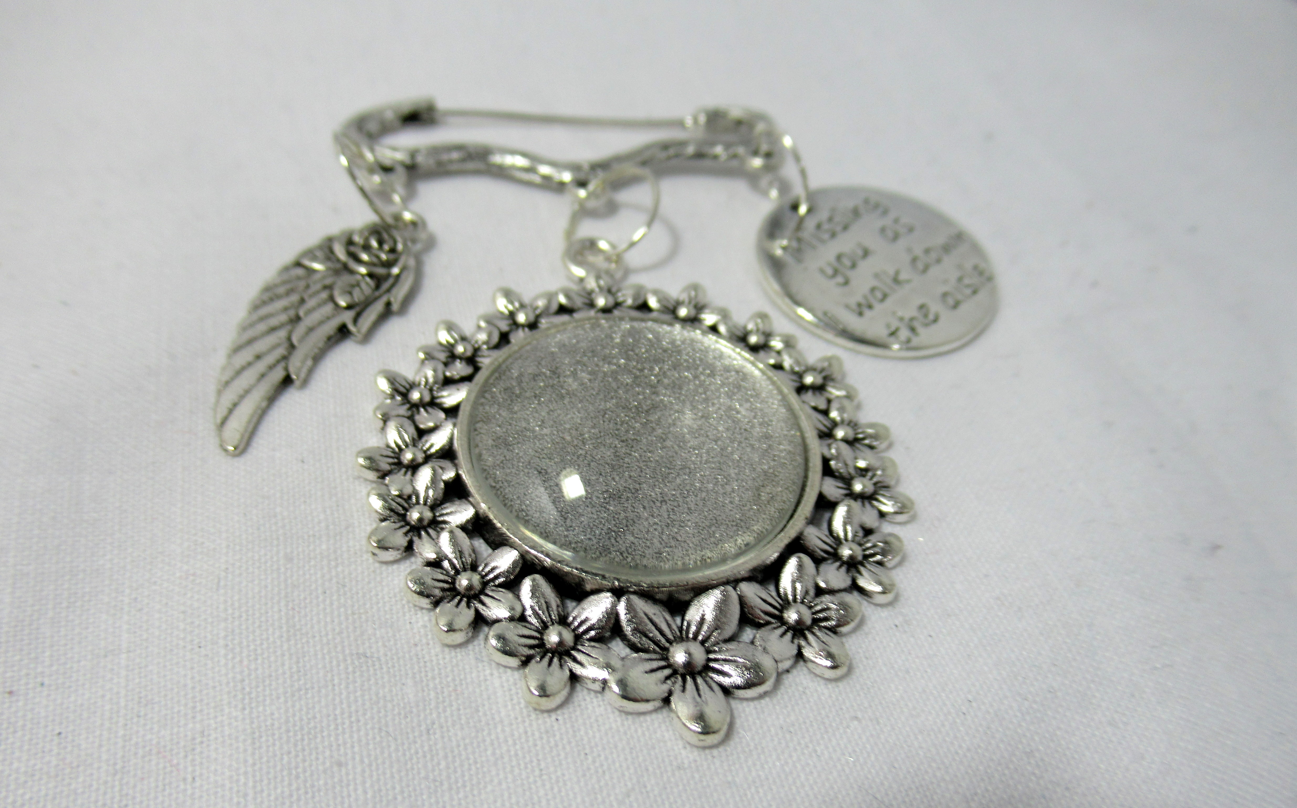 Memory Photo Charm Pin / Bridal Photo Bouquet Pin. Missing You As I ...