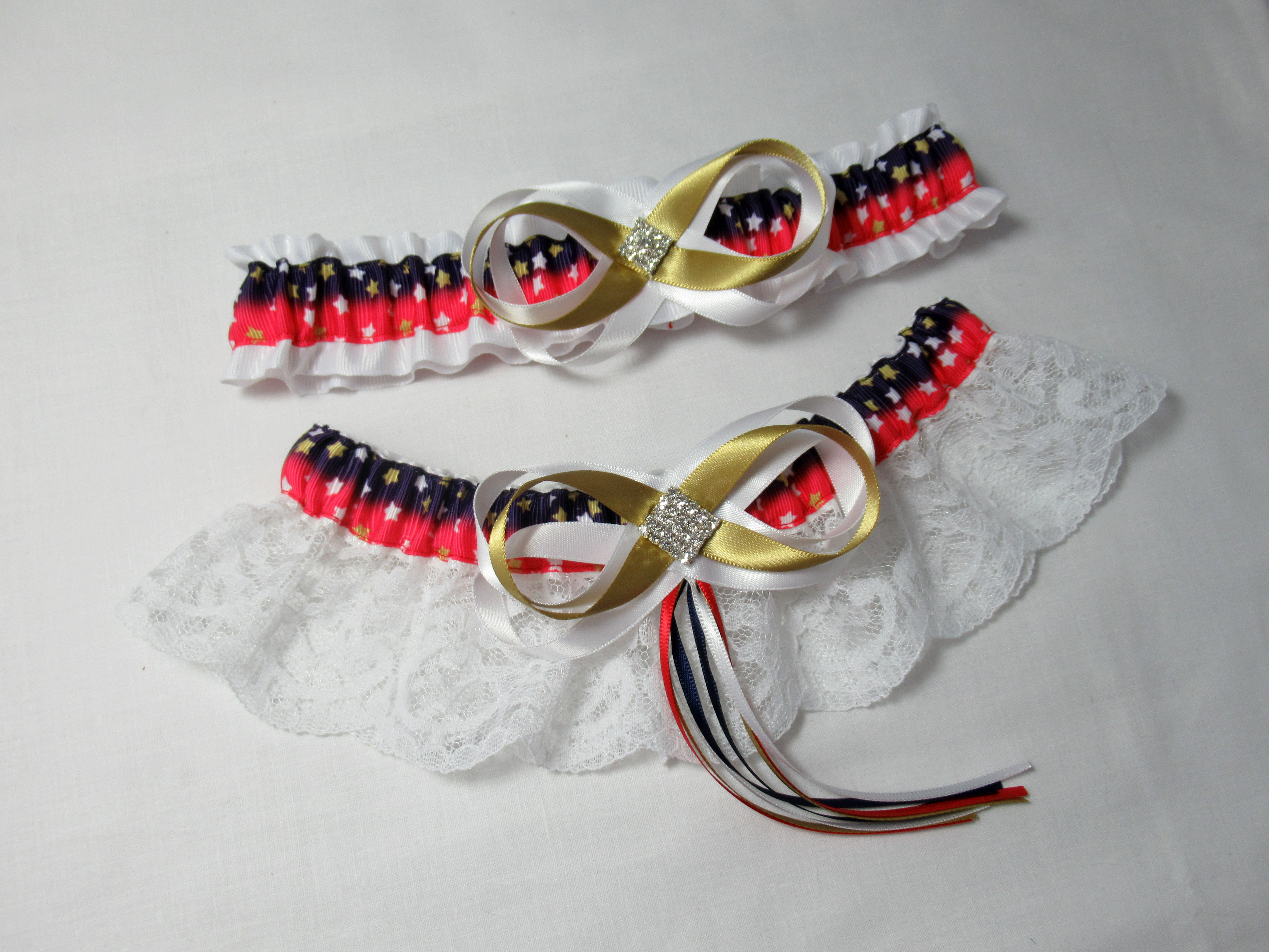 Stars Superhero Themed Lace Bridal wedding Garter Set - GracefulGarters