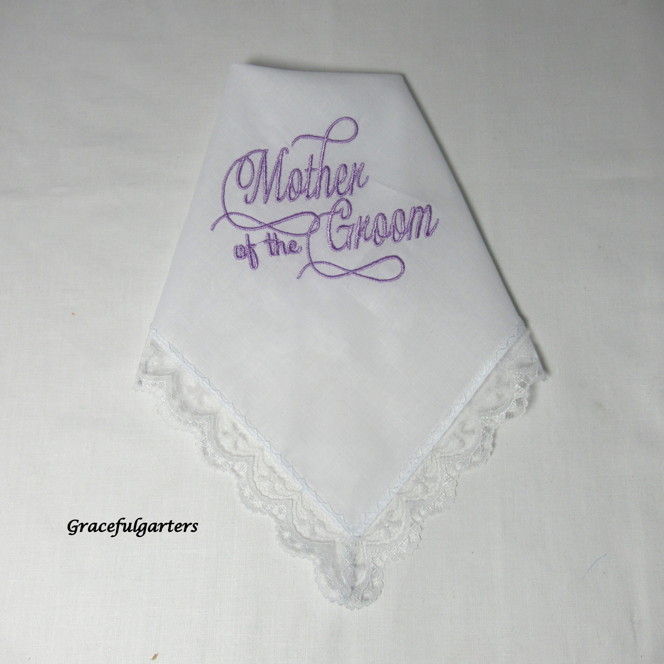 Embridered Mother of the Bride or Groom Lace Trimmed Handkerchiefs with ...