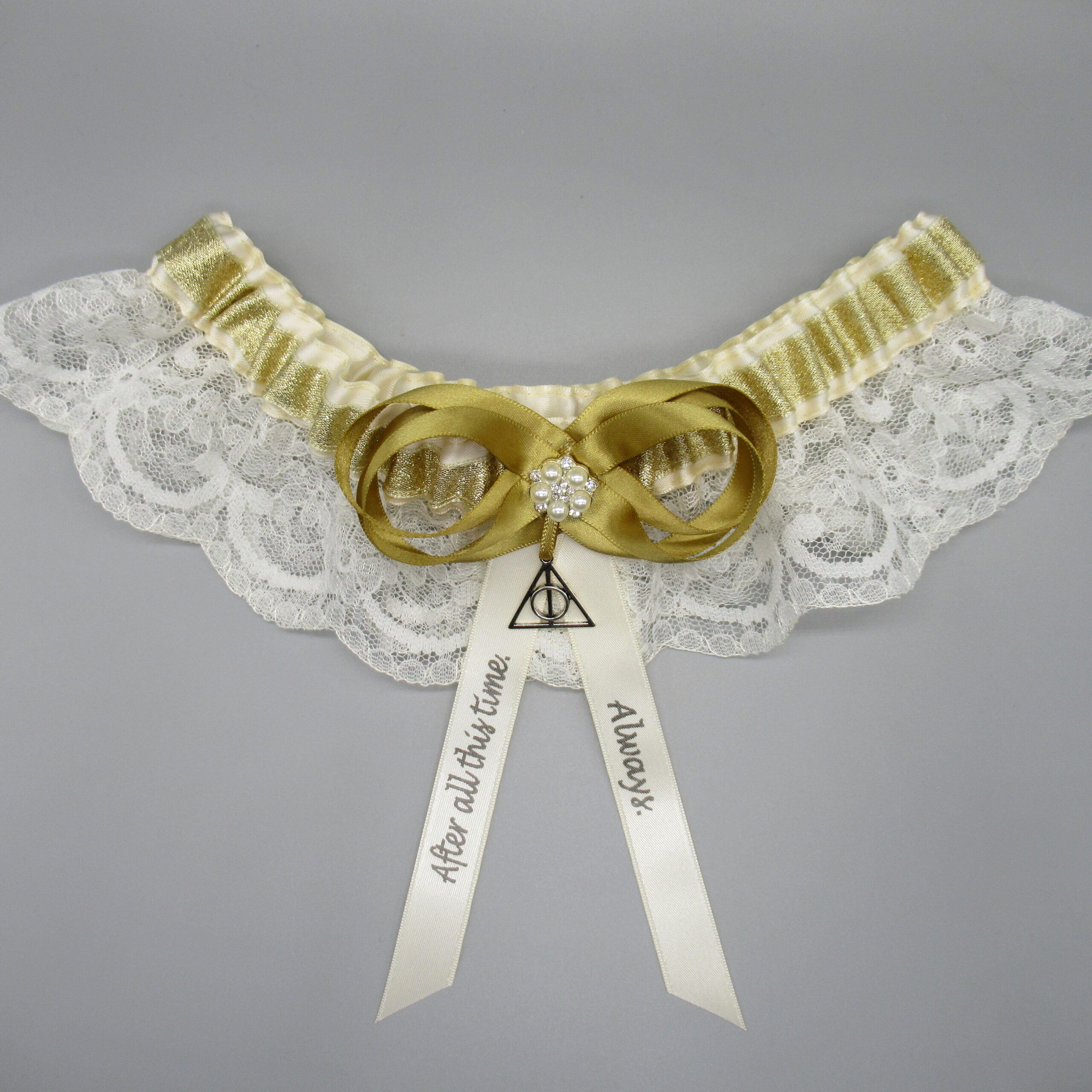 Harry Potter Deathly Hallows Golden Themed Lace Wedding Garter Or Set ...