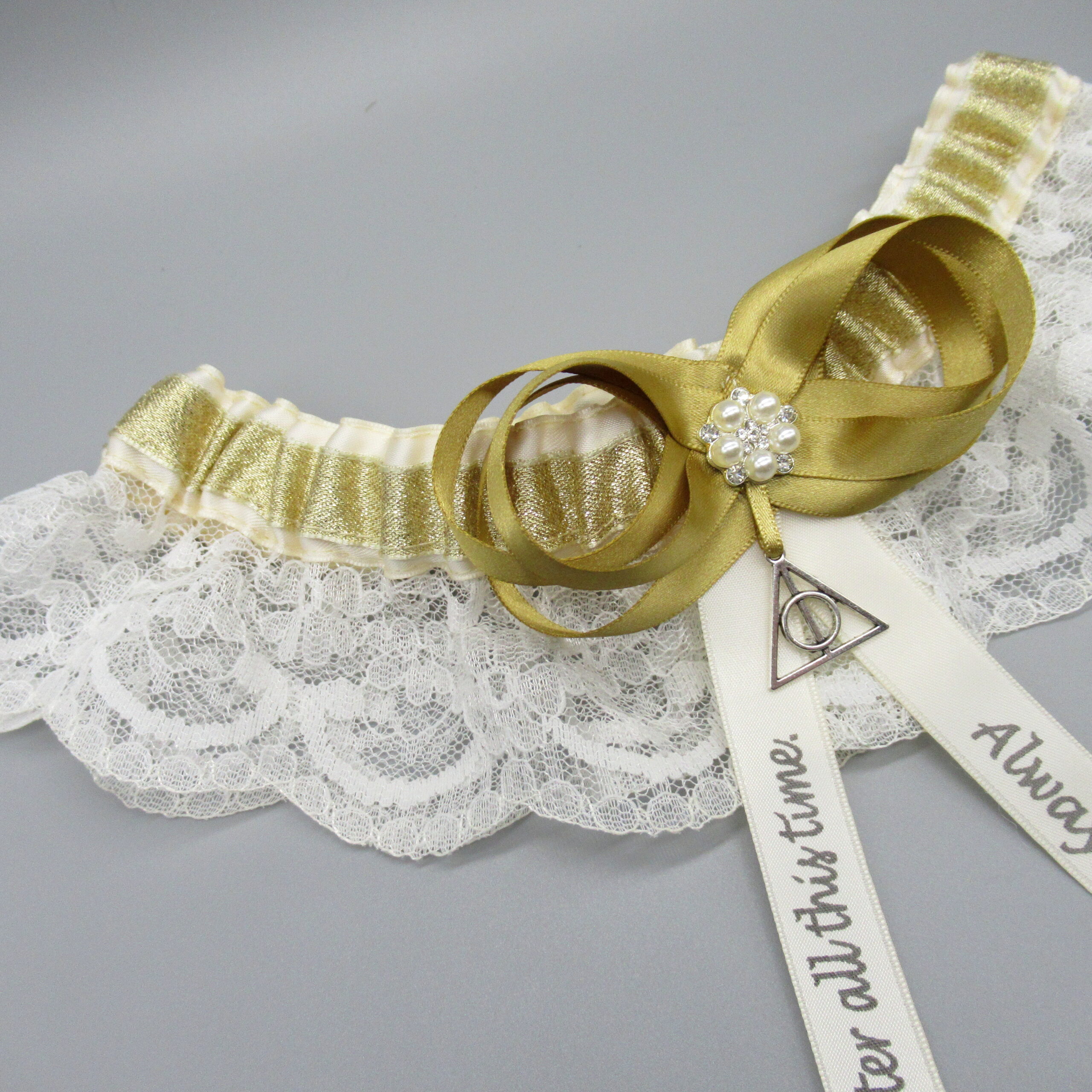 Harry Potter Deathly Hallows Golden Themed Lace Wedding Garter Or Set ...